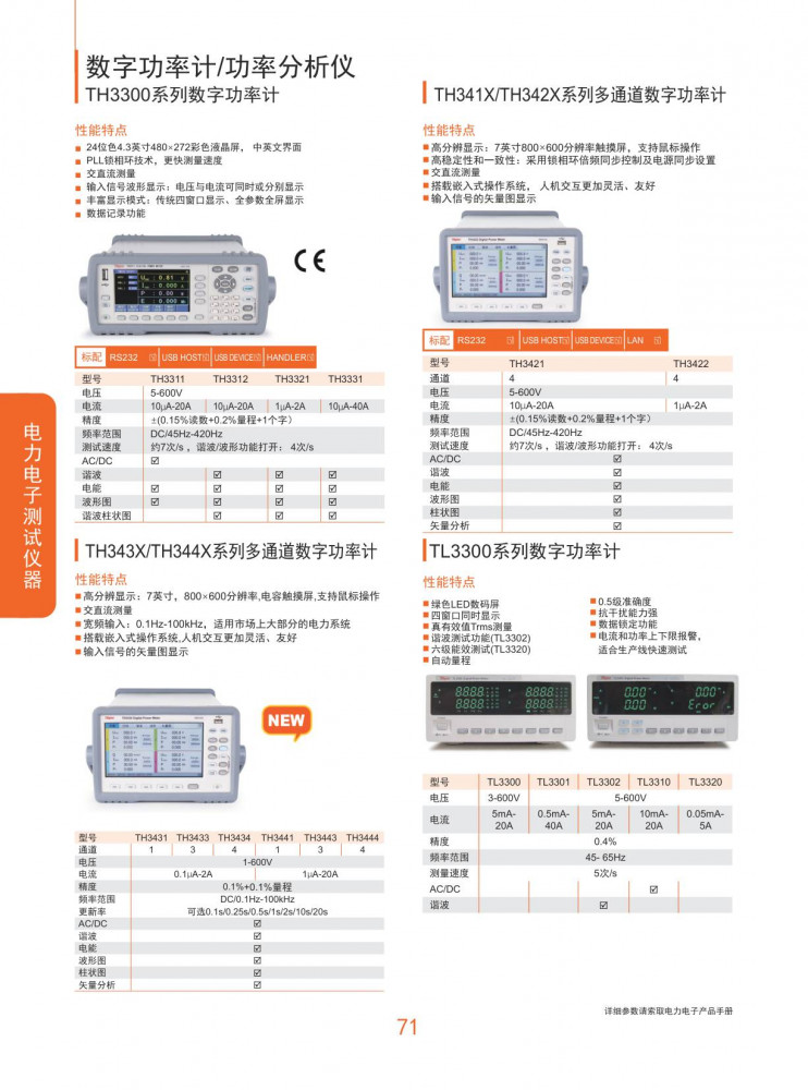 Tonghui TH3300 series product documentation preview