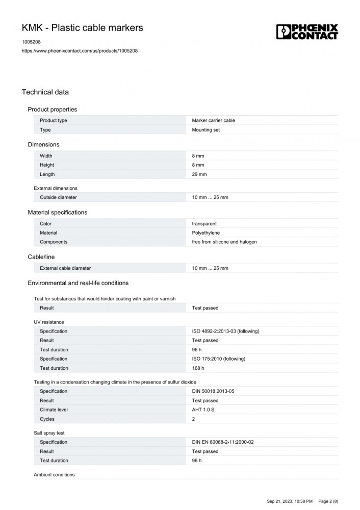 Phoenix Contact 1005208 documentation page 2