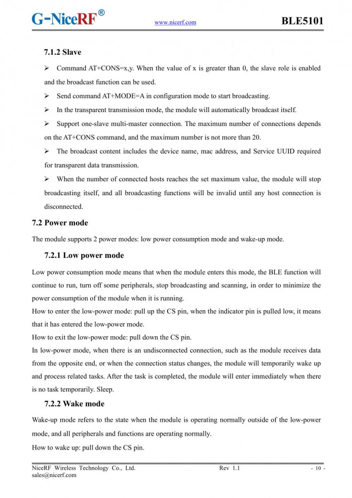 BLE5101 datasheet page 10