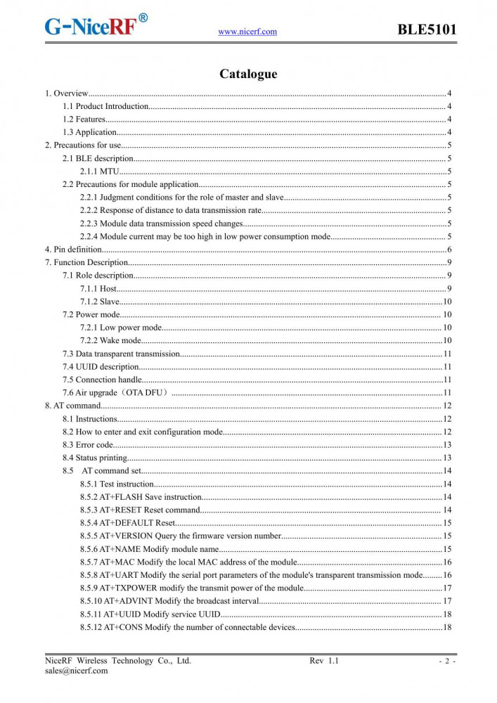 BLE5101 datasheet page 2