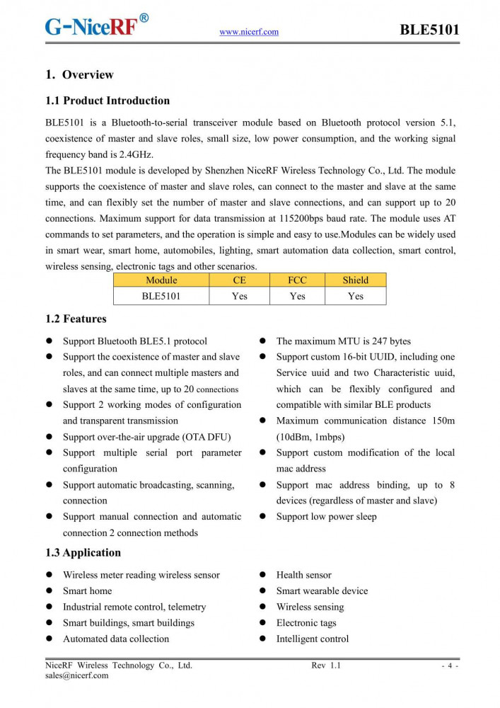 BLE5101 datasheet page 4