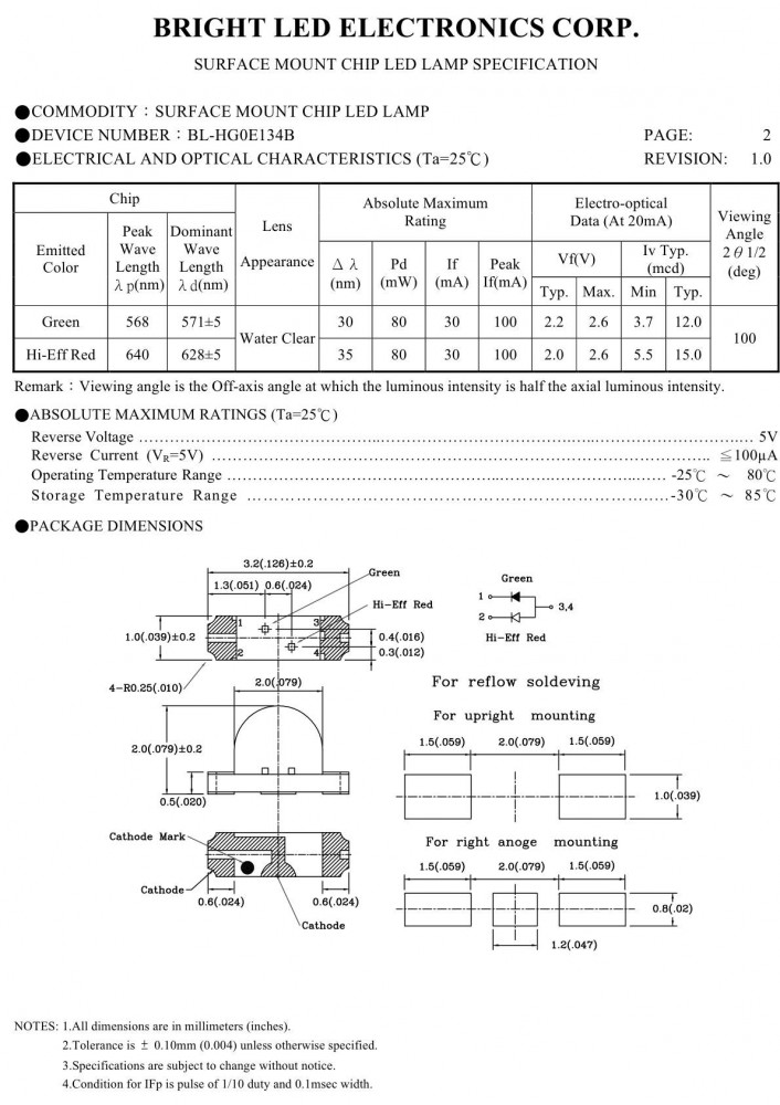 BL-HG0E134B-TRB datasheet page 1