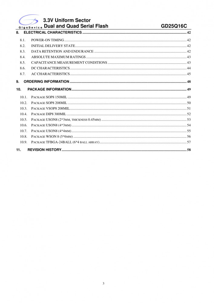 GD25Q16C datasheet page 3