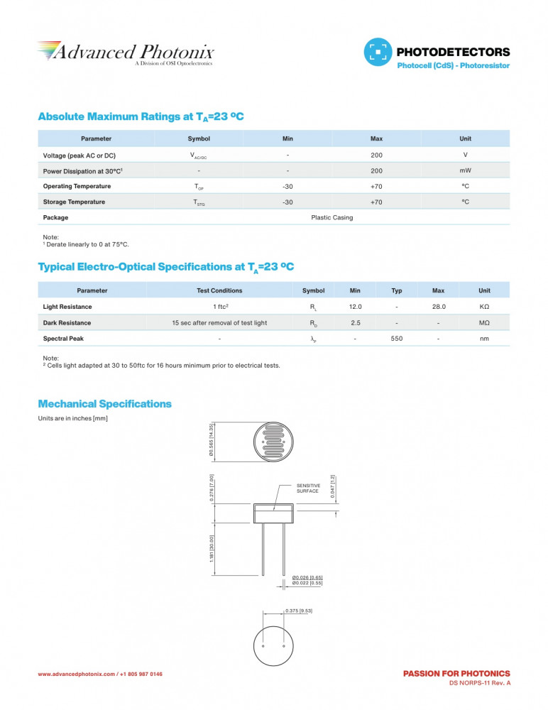 NORPS-11 datasheet page 2
