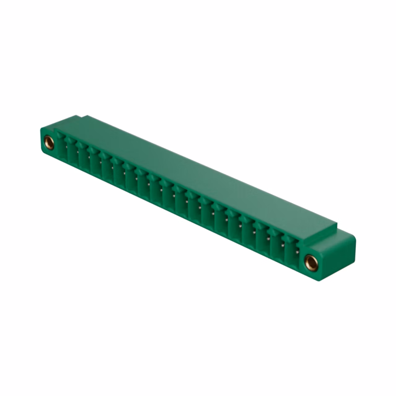 3.50mm Pitch Eurostyle Right-Angle PCB Header, with Threaded Retention Inserts, Green Housing, 19 Circuits for sale