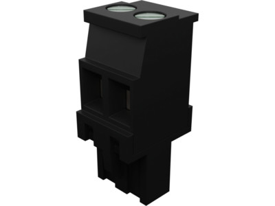 5.08mm Pitch Eurostyle Vertical Plug, with Reverse Imprinting, Front Wire Entry, Black, 2 Circuits for sale