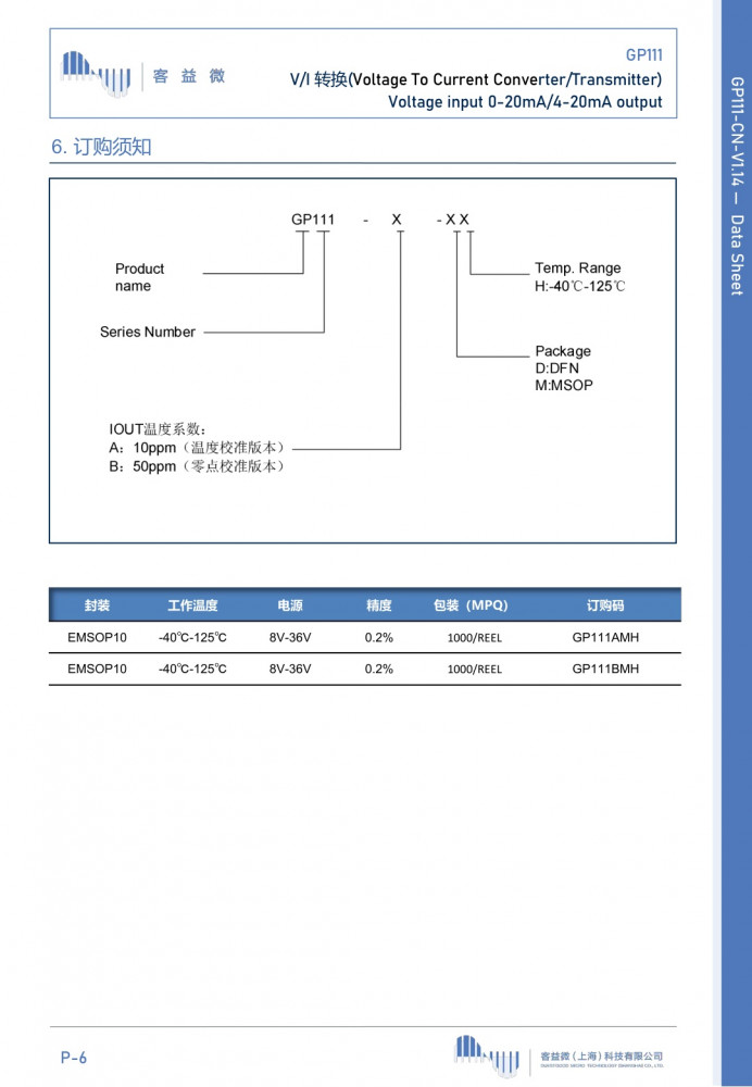 GP111AMH datasheet page 6