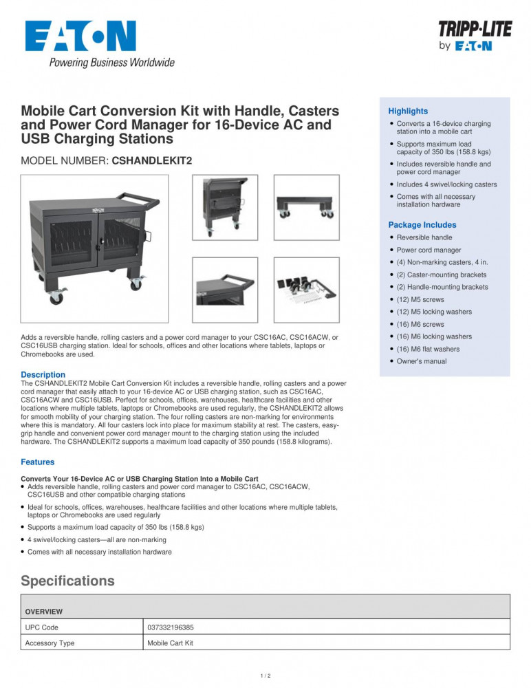 CSHANDLEKIT2 technical document page 1