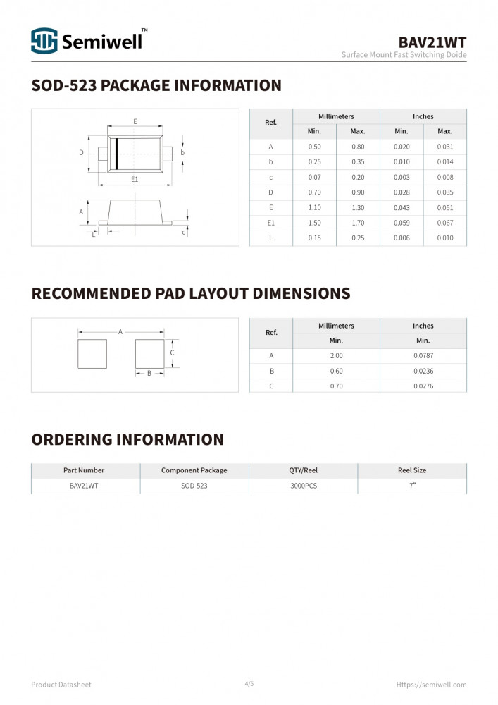 BAV21WT technical document page 4