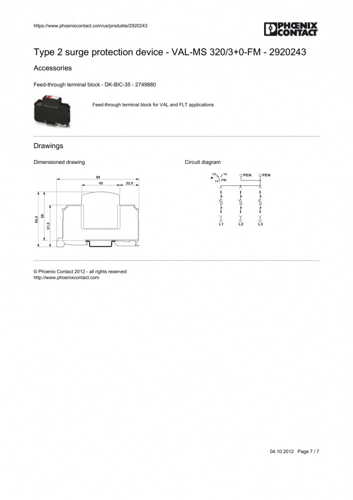 Phoenix Contact 2920243 product documentation page 7