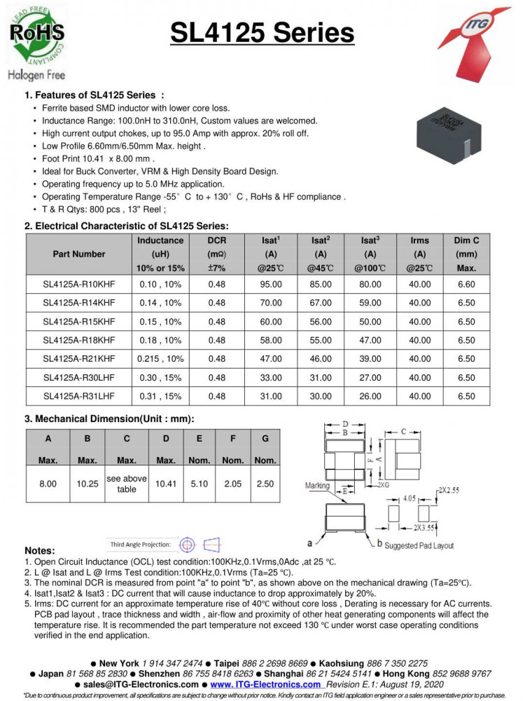 SL4125 technical document, page 1