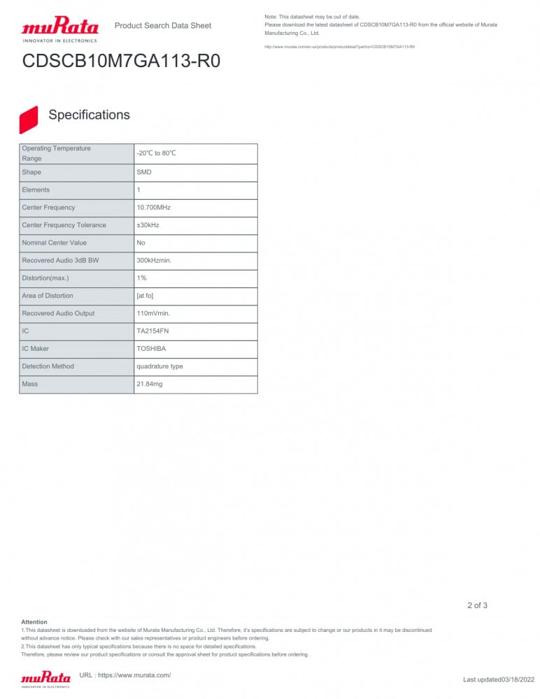 CDSCB10M7GA113-R0 datasheet page 2