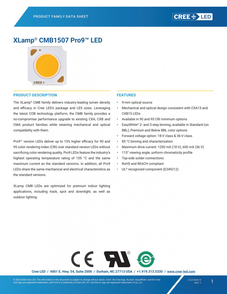 CMB1507 Pro9 datasheet page 1