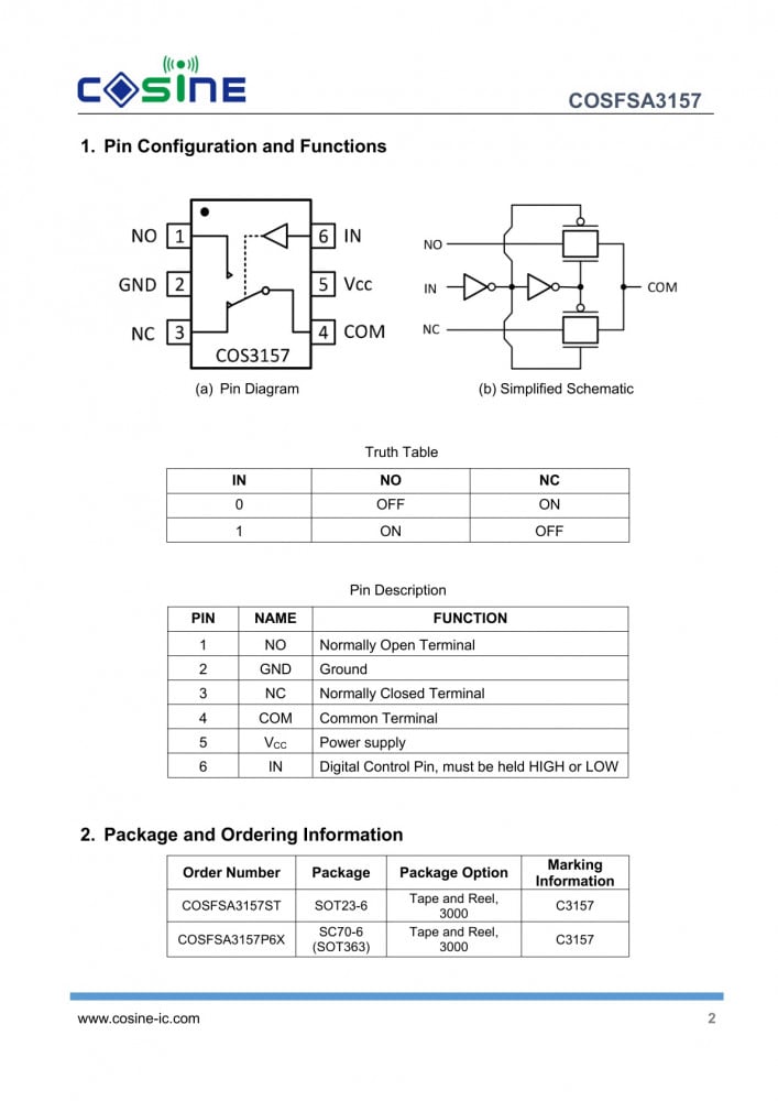 COSFSA3157ST datasheet page 2