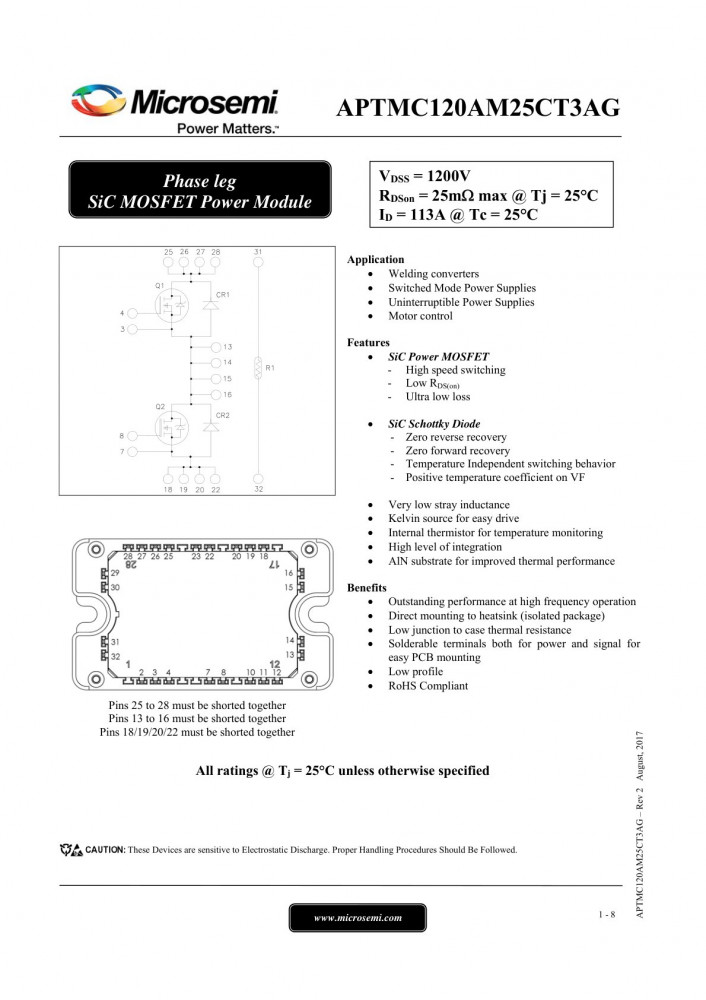 APTMC120AM25CT3AG datasheet page 1