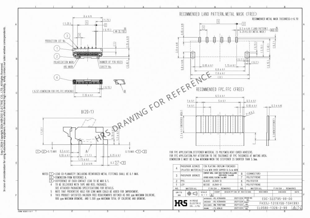 HRS FH33J-12(6)SB-1SH(99) drawing page 1