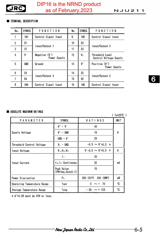 NJU211 technical document page 2