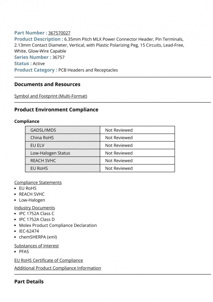 MOLEX 367570027 technical document image 1