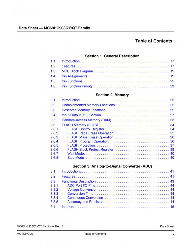 MC68HC908QY/QT datasheet page 9