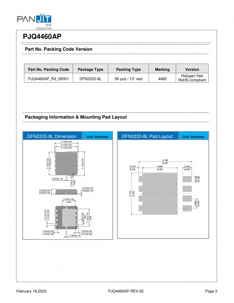 PJQ4460AP datasheet page 5