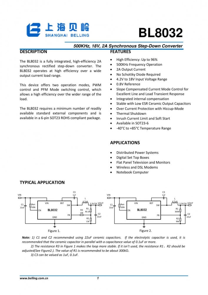 BL8032CB6TR datasheet page 1