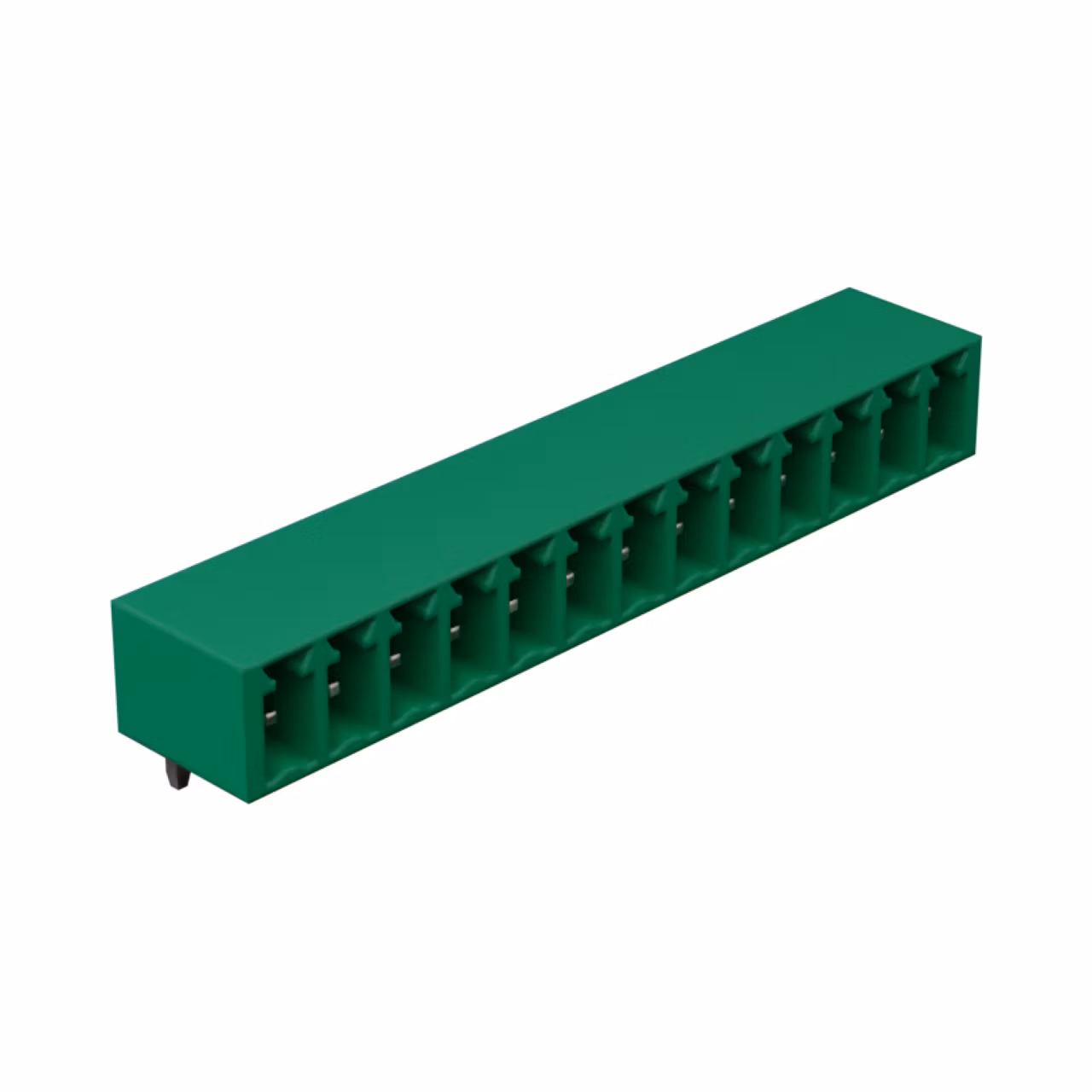 3.81mm Pitch Eurostyle Right-Angle PCB Header, Green Housing, 13 Circuits for sale