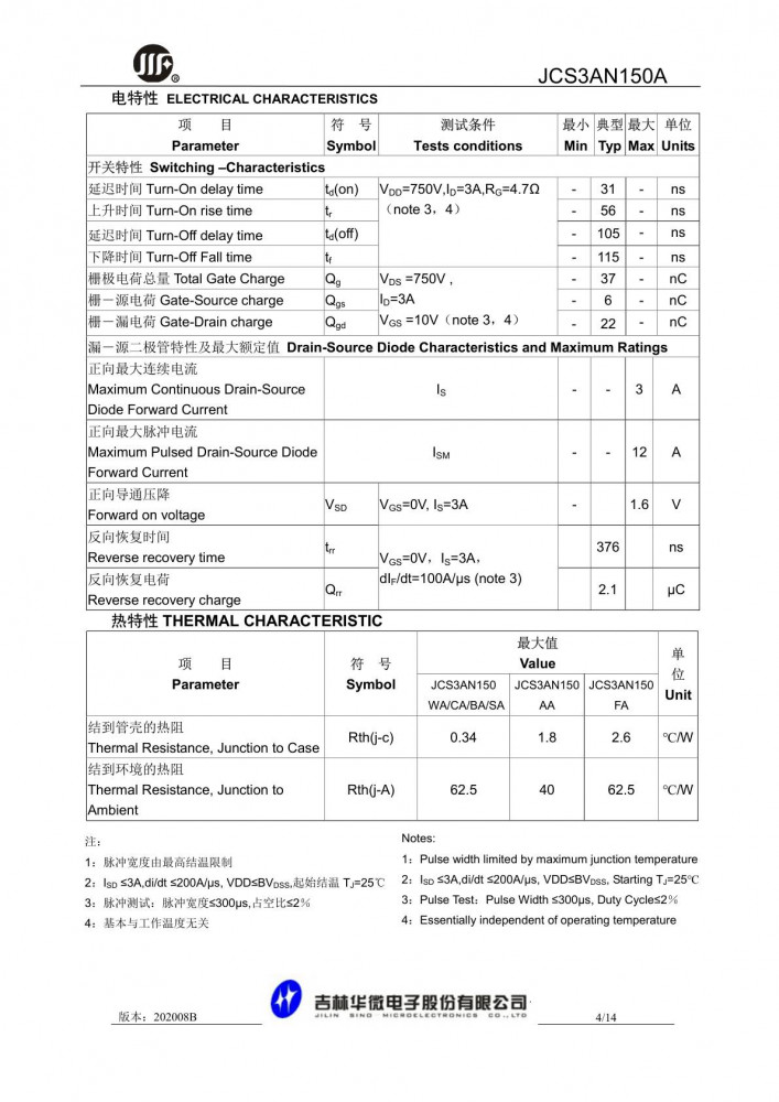 JCS3AN150AA datasheet page 4