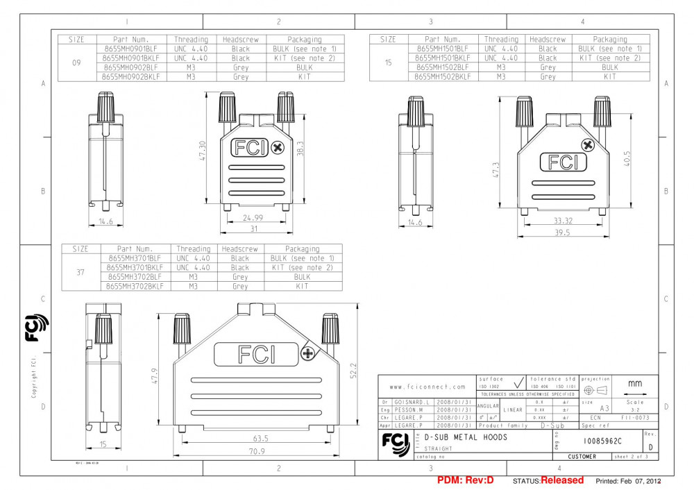 Amphenol cabling instructions page one