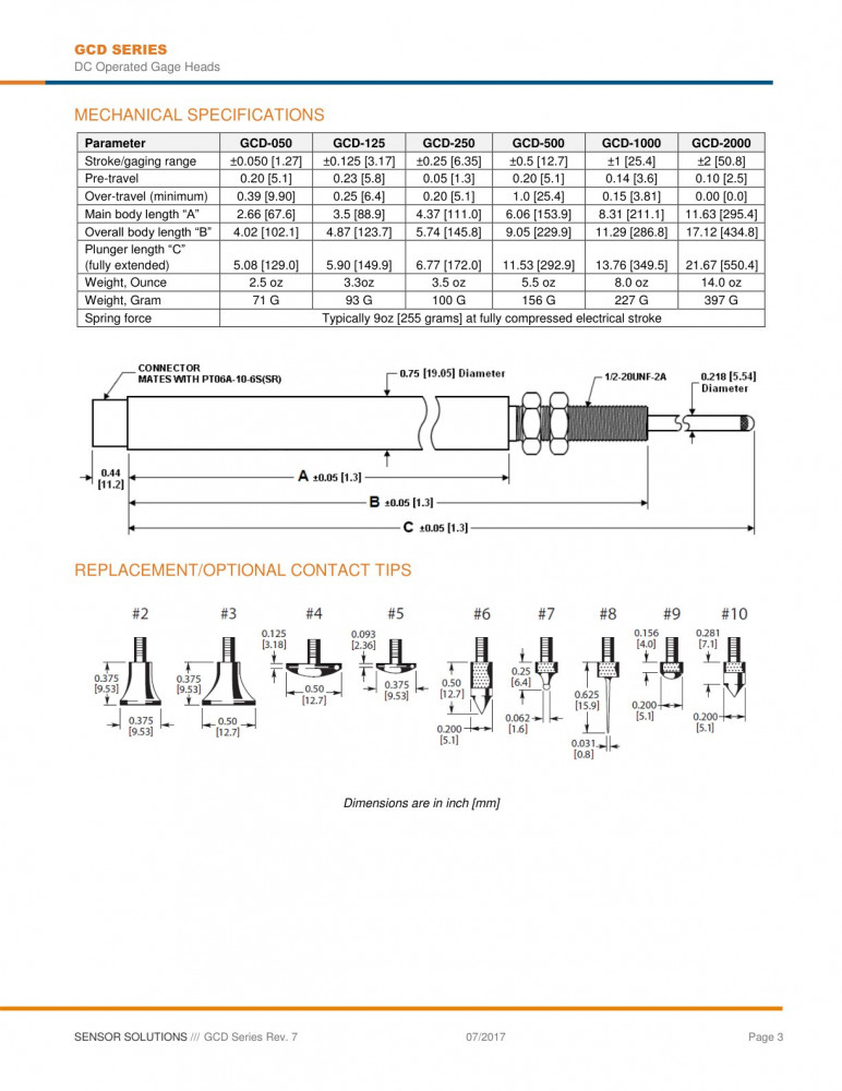 TE Connectivity GCD Series datasheet page 3