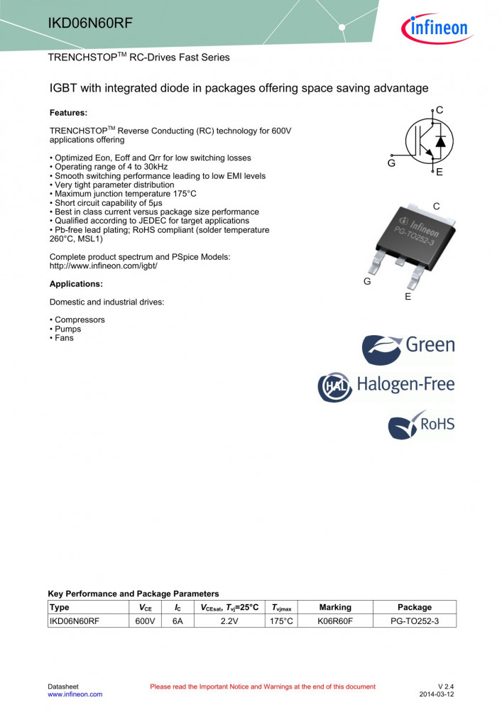 IKD06N60RF datasheet page 2