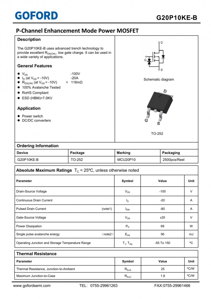 G20P10KE-B datasheet page 1