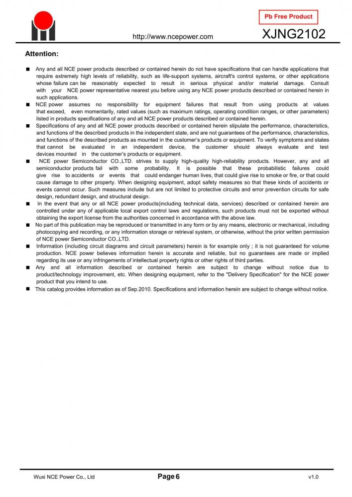 XJNG2102 datasheet page 6