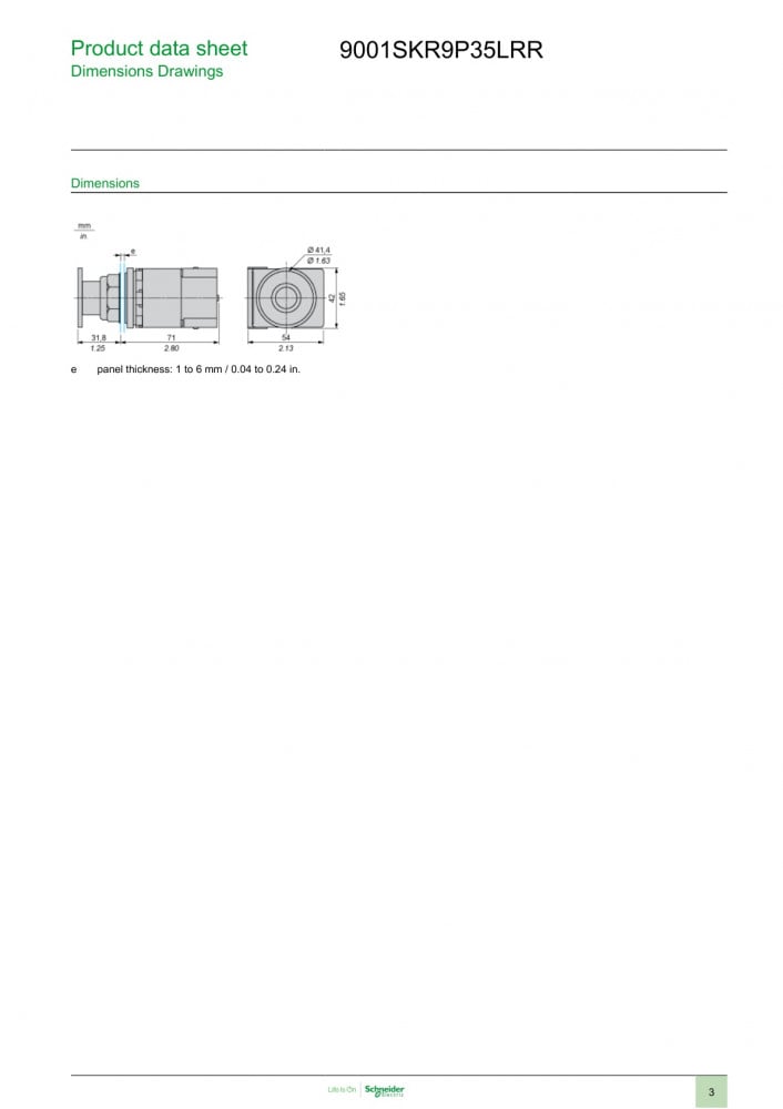 9001SKR9P35LRR technical document page 3