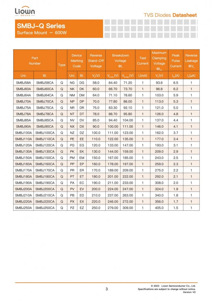 Liown SMBJ-Q datasheet page 3