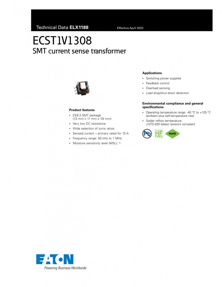 ECST1V1308-1080-R technical document page 1