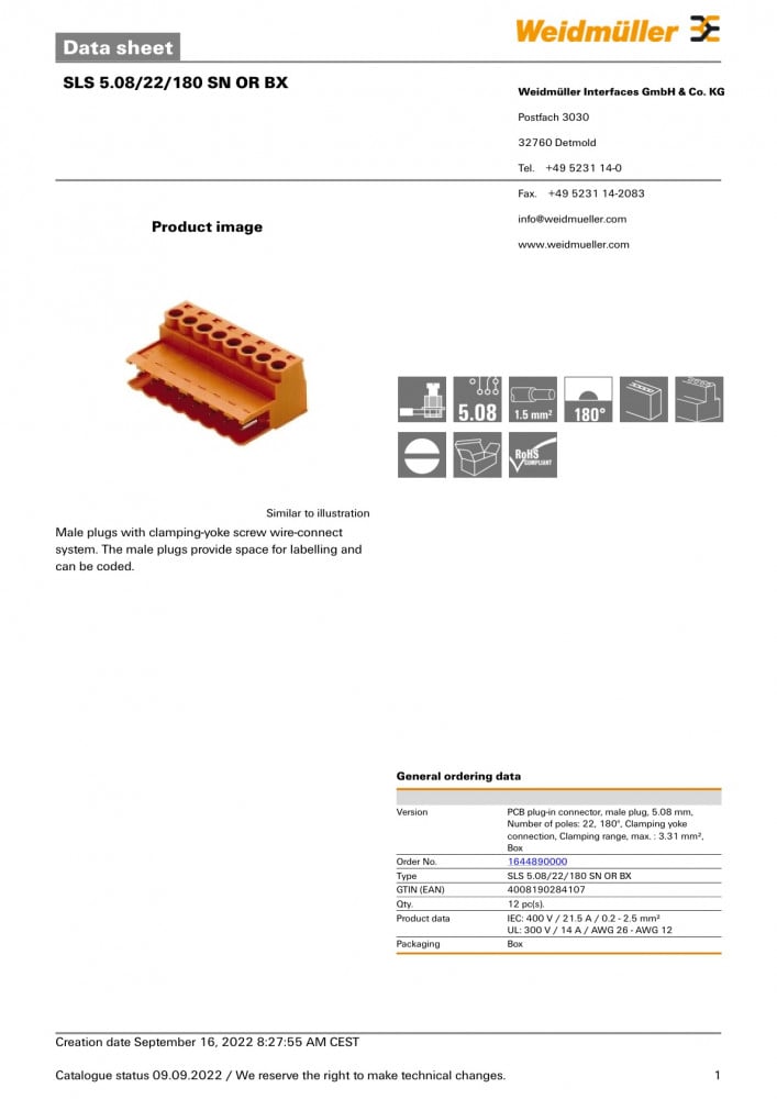1644890000 datasheet page 1