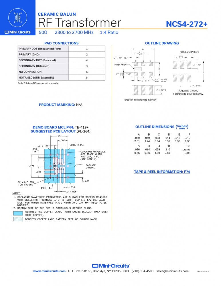 NCS4-272+ datasheet page 2