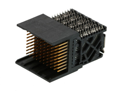 Impact 100 Ohm 2 Pair Right-Angle Male Header, Unguided, Left Endwall, 10 Columns, 60 Circuits, Pin Length 4.90mm, Plated Through Hole Dimension 0.39mm, Lead-Free