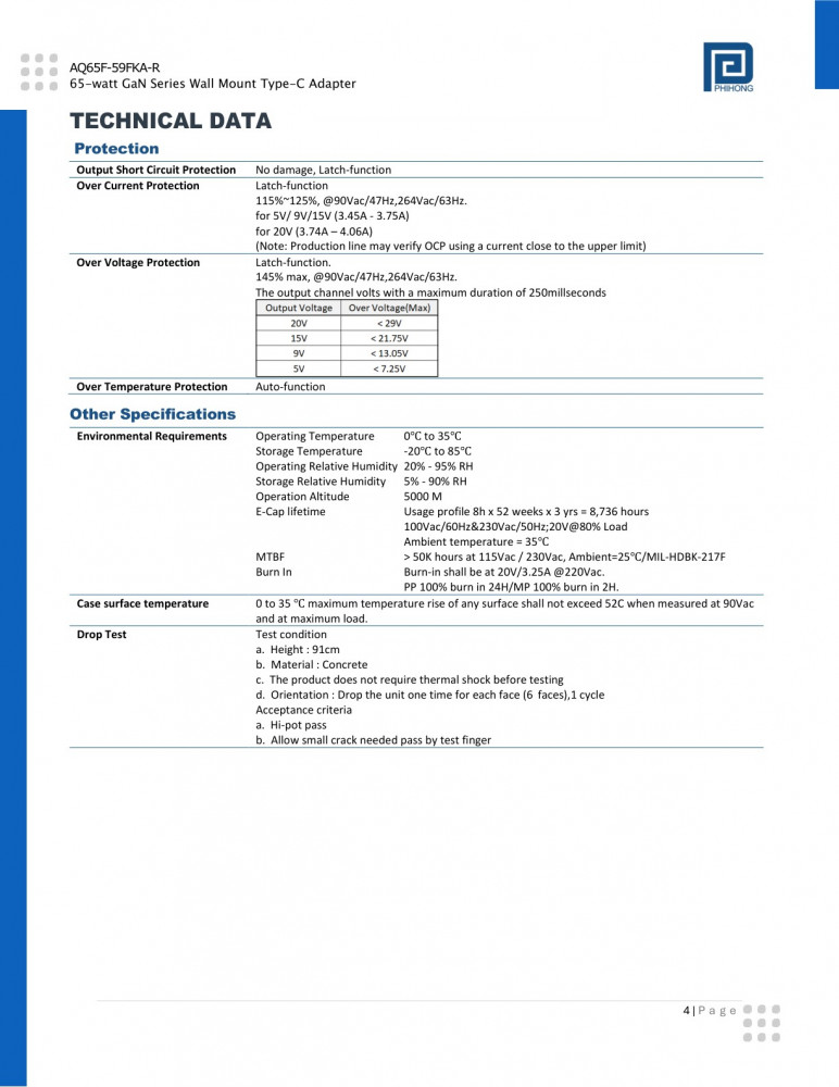 AQ65F-59FKA-R technical document page 4