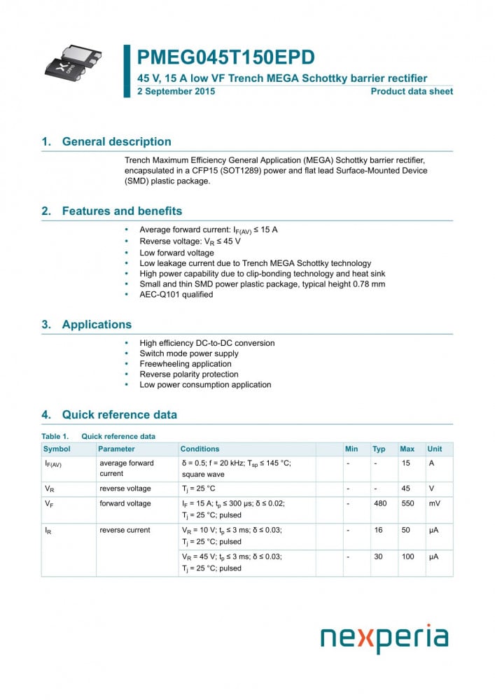 PMEG045T150EPDZ datasheet page 1