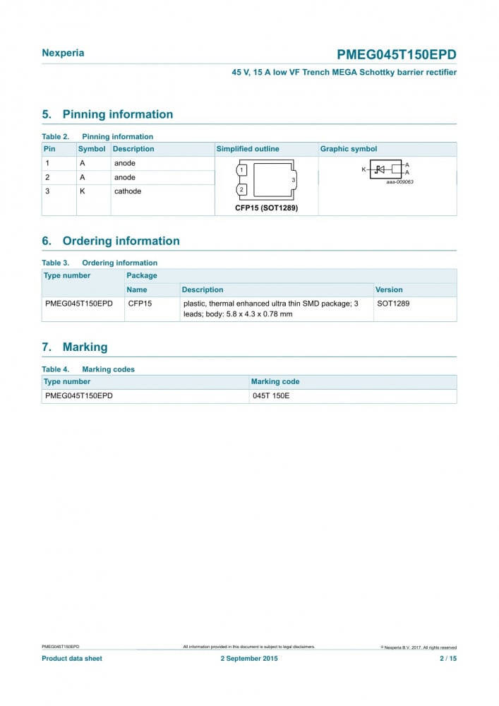 PMEG045T150EPDZ datasheet page 2