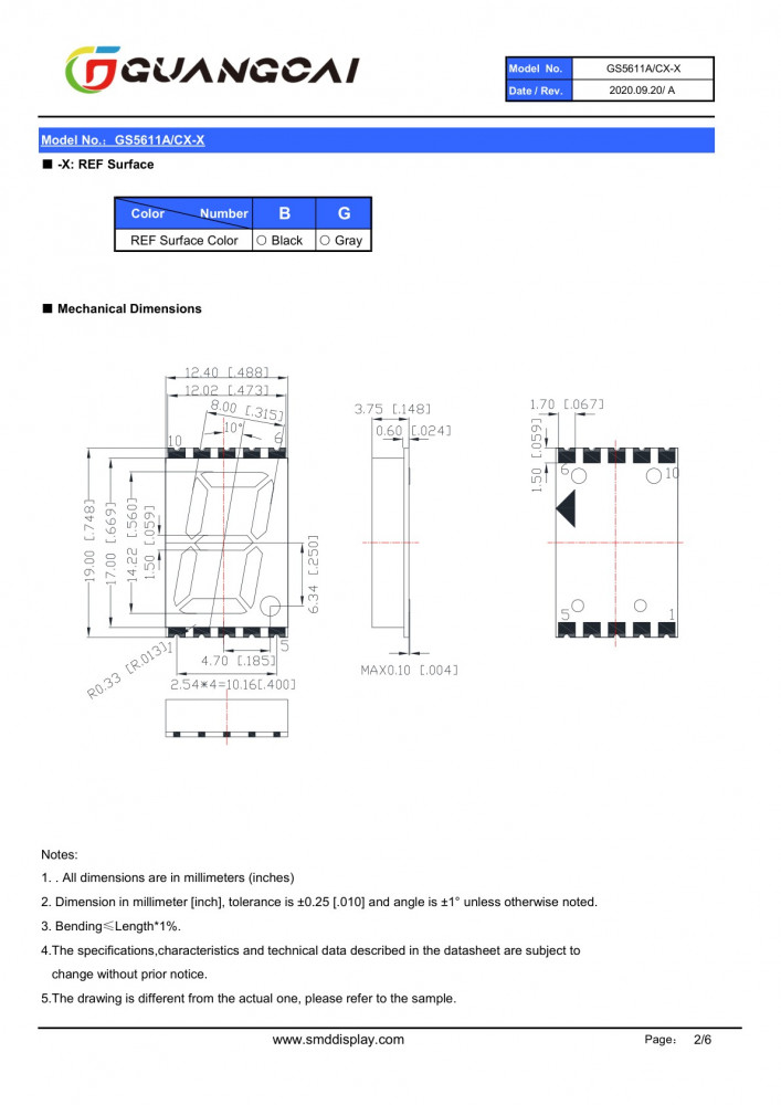 GS5611CW-G datasheet page 2