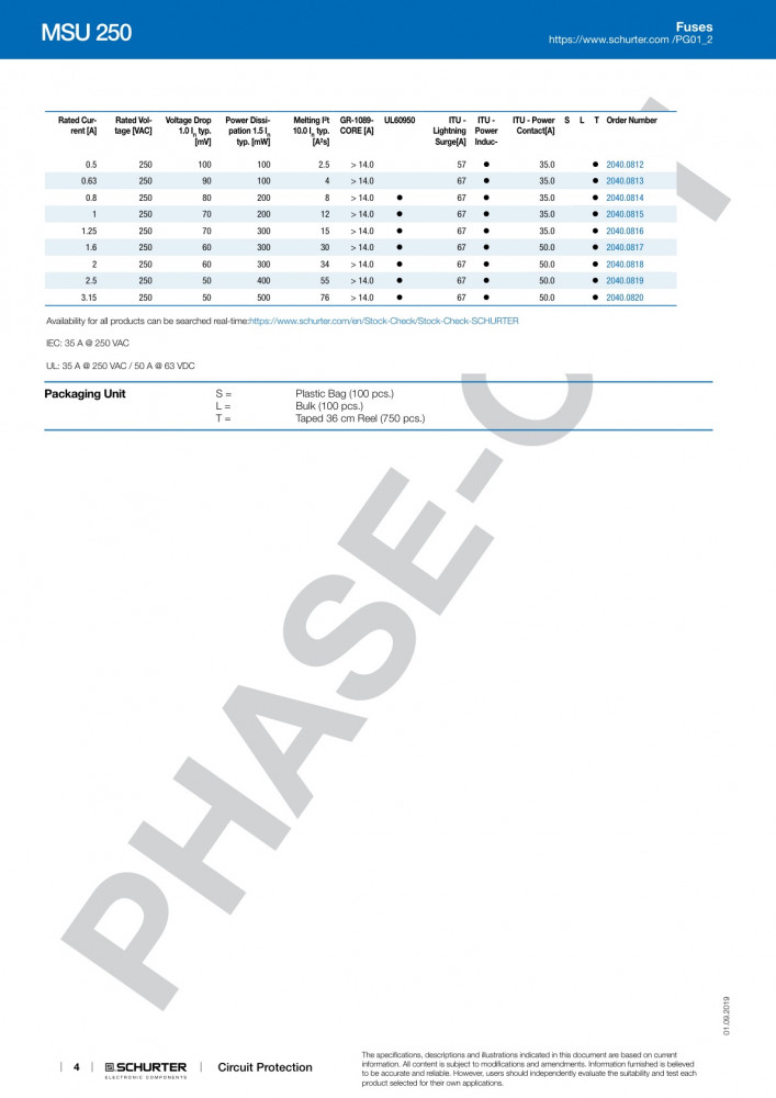 SCHURTER 2040.0620 technical document page 4