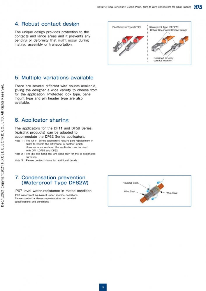HRS DF62W datasheet page 3