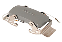 Heavy-Duty Standard (STD) Double Locking Cover, Die-cast Aluminum, with 2 Levers, with Gasket, Size 32B «77x62», Grey for sale