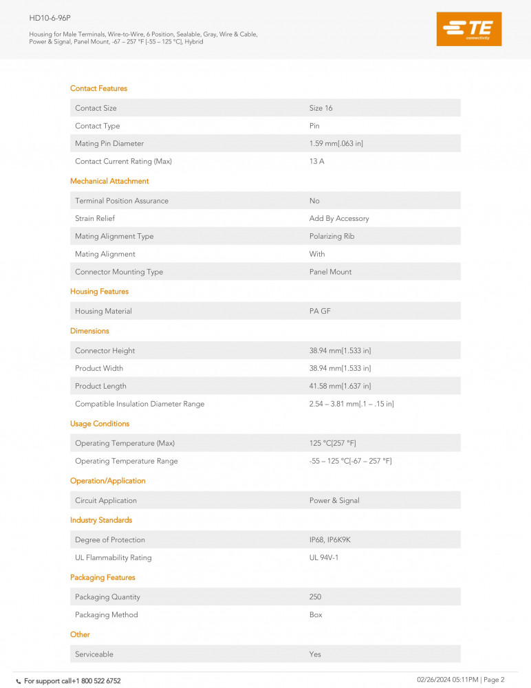 HD10-6-96P technical document page 2