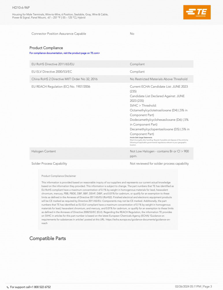 HD10-6-96P technical document page 3