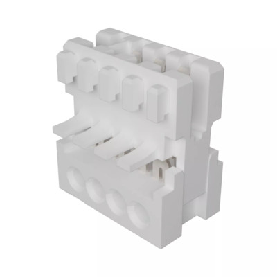 Appli-Mate RAST 2.5 Female Connector, 2.50mm Pitch, 4 Circuits, All Position Keys, Open Endwalls, Polarizing Rib Between Circuits 1 & 2 for sale