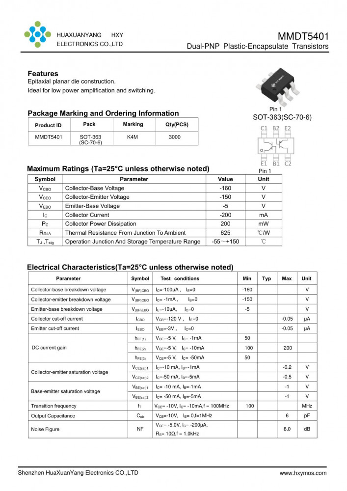 MMDT5401 datasheet page 1