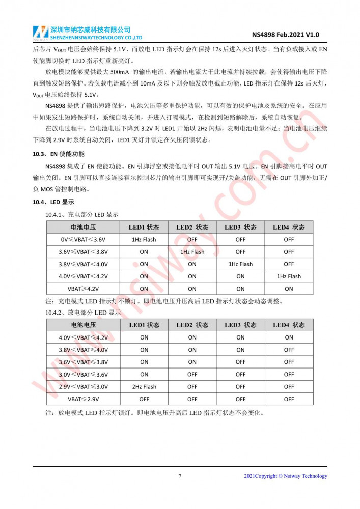 NS4898 datasheet preview, page 7